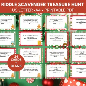 Indoor Christmas Treasure Hunt Clues. Scavenger Hunt Riddles. Printable ...