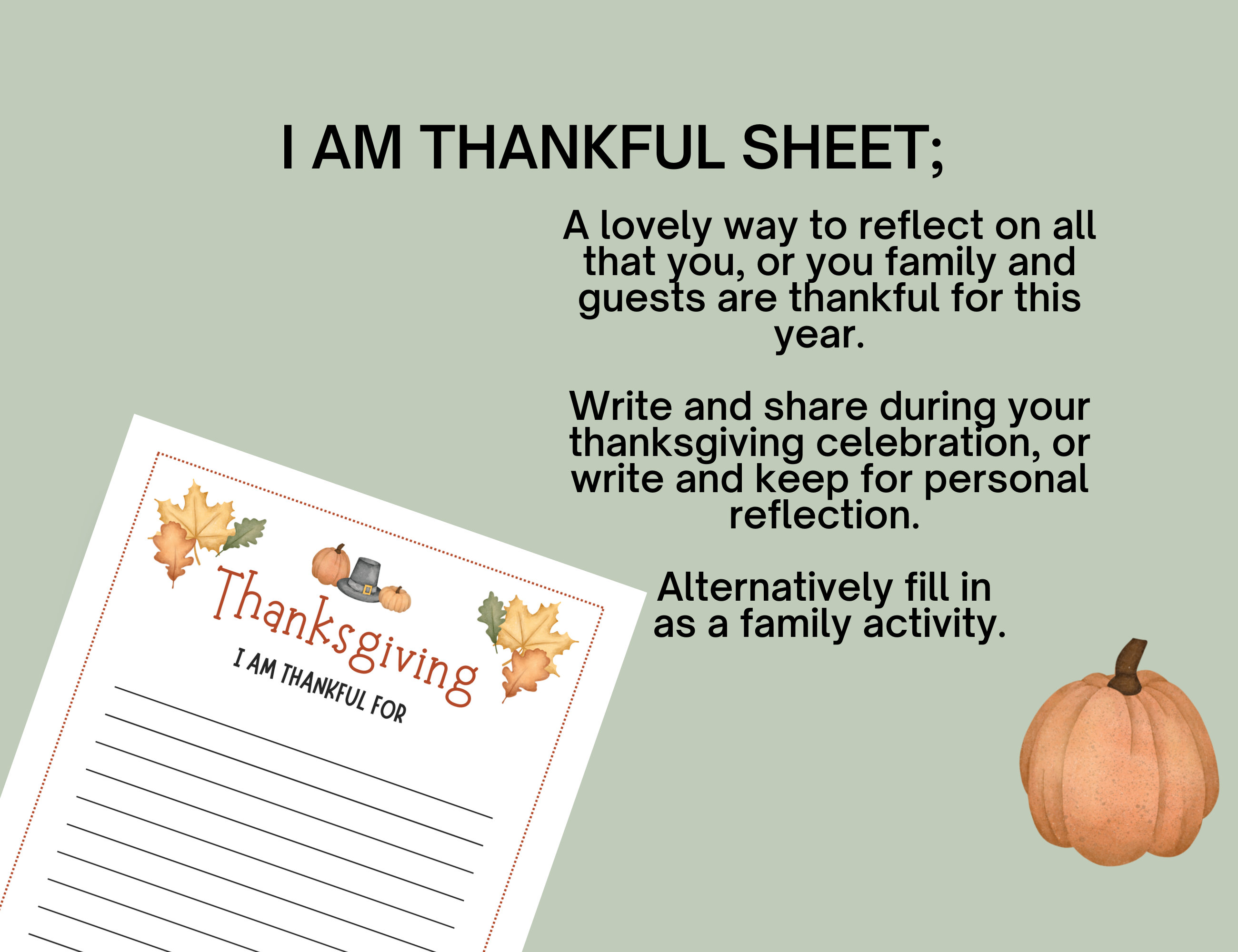 Im Thankful for Sheets for Thanksgiving Kids, Adults, Families, Office ...