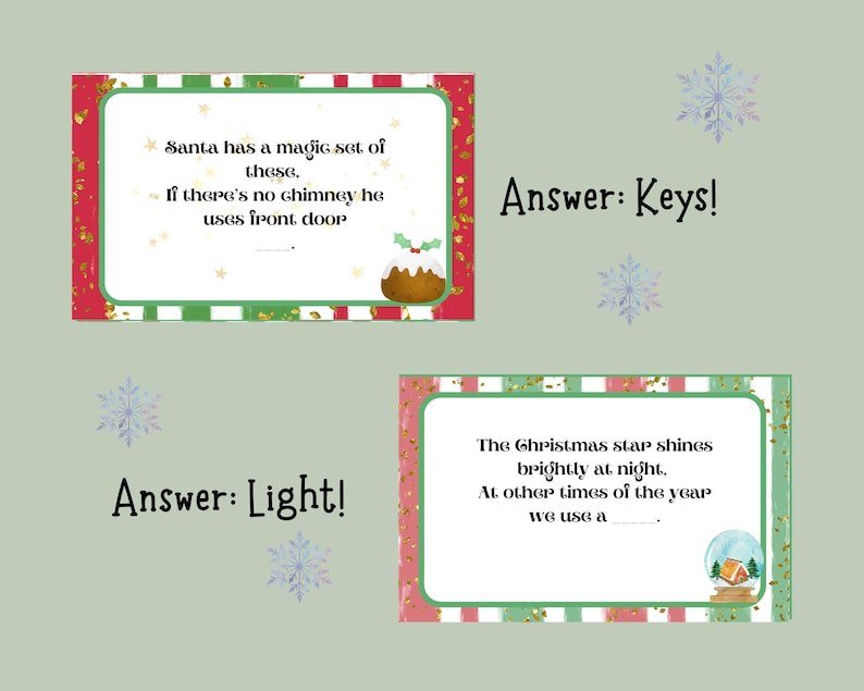Indoor Christmas Treasure Hunt Clues. Scavenger Hunt Riddles. Printable ...