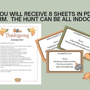 Thanksgiving Scavenger Hunt Riddle Treasure Hunt Game for Kids, Teens or Adults With Bonus Blank ...