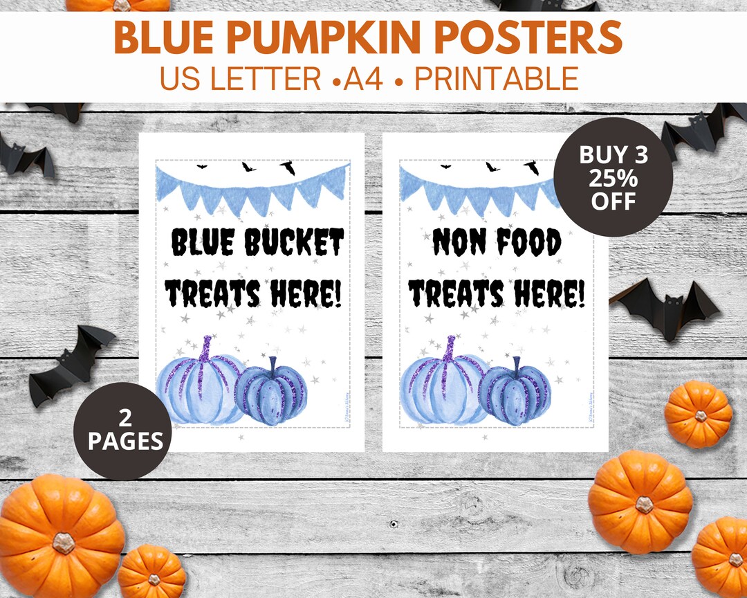 Blue Pumpkin Poster Halloween Printable Bundle - Etsy