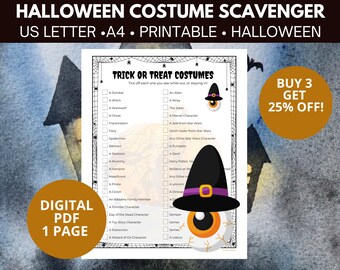 Halloween Costume Scavenger Hunt - Etsy