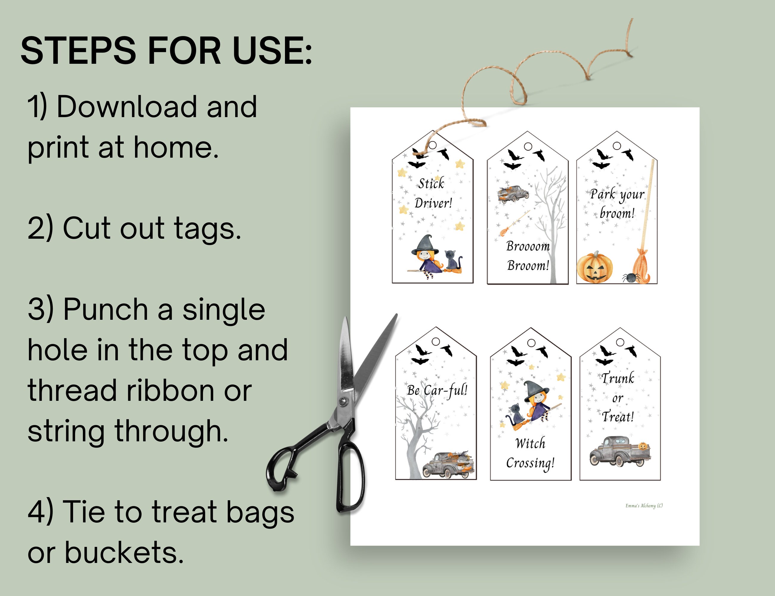 Trunk and Treat Kit Tags. Printable Treat Label for a Trick or - Etsy
