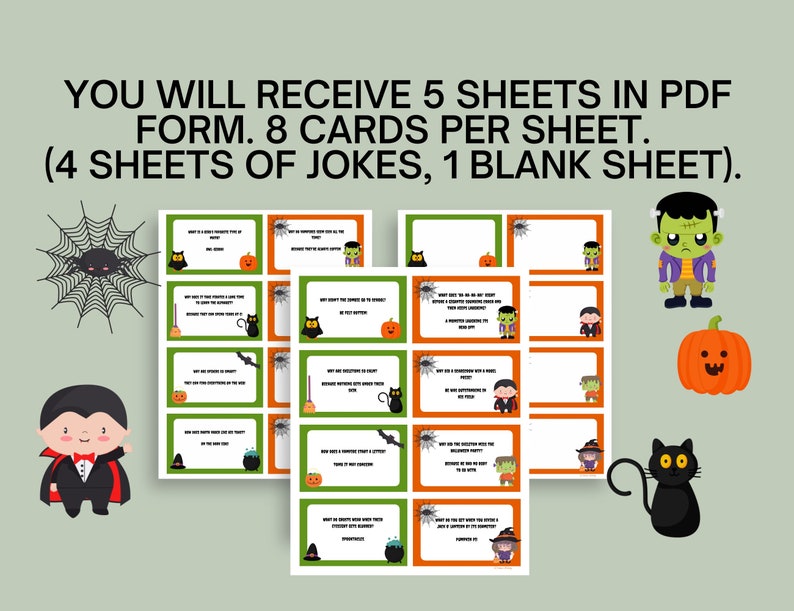 Kids Halloween Lunch Box Jokes. 32 Children’s Printable Notes With One ...