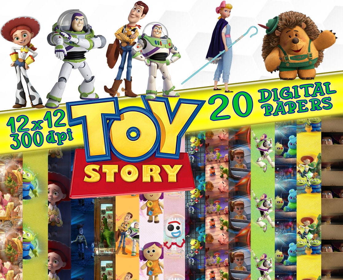Toy Story digital papersToy Story 4Toy Story scrapbookToy | Etsy