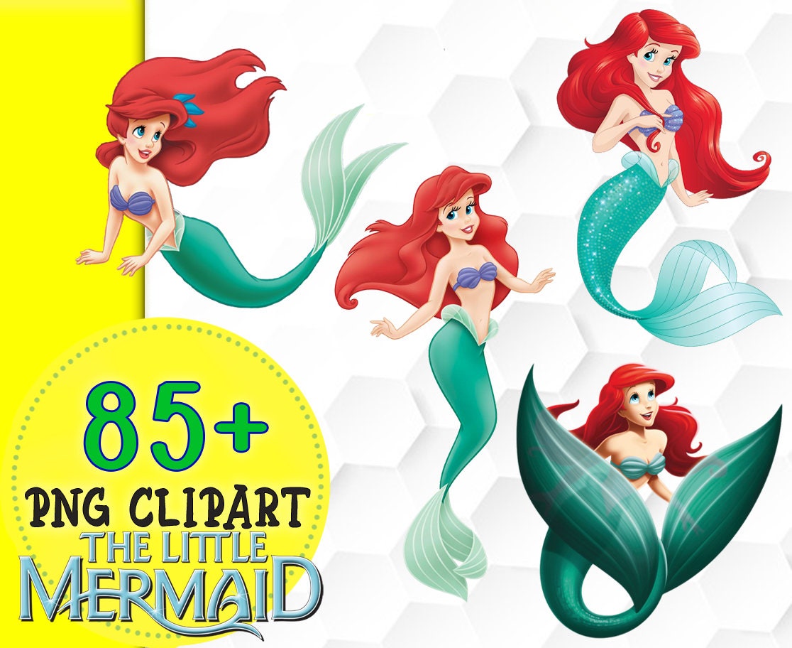 The Little Mermaid Clipartlittle Mermaid Pngprincess | Etsy