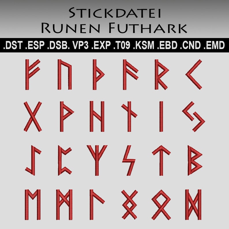 Futhark 24 Runen Zeichen Stickdatei Digitaler Download - Etsy