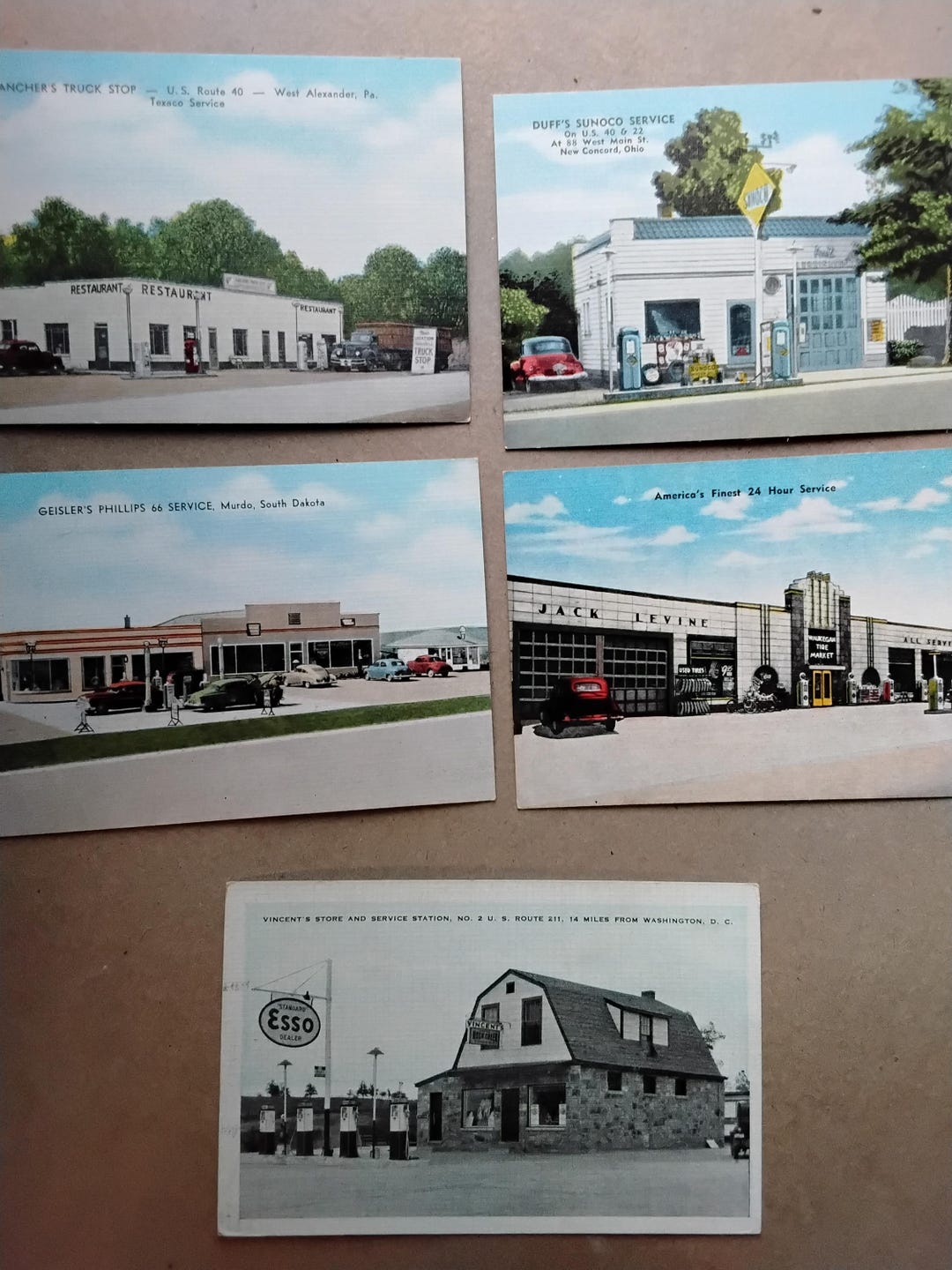 Vintage Gas Station Postcards ESSO, SUNOCO, Phillips66 - Etsy