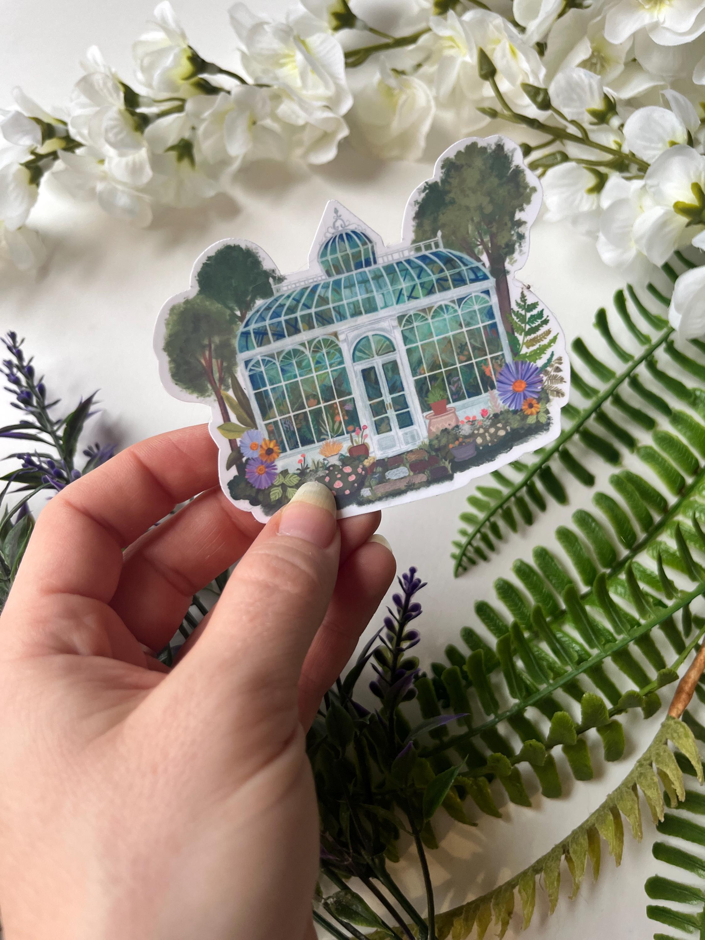 Victorian Greenhouse Vinyl Sticker – Vintage Garden Aesthetic | White ...