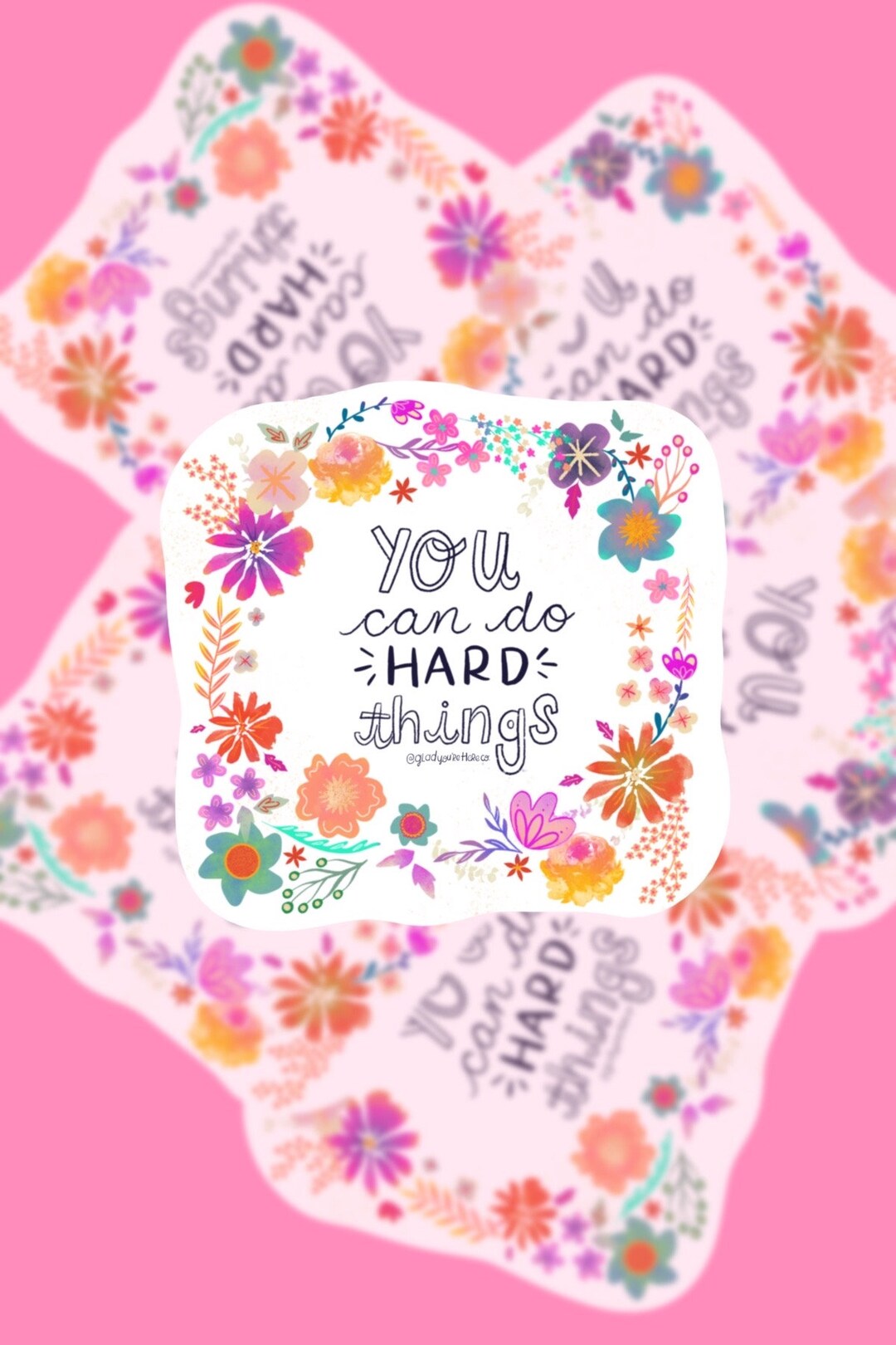 You Can Do Hard Things Motivational Inspirational Encouraging Sticker ...