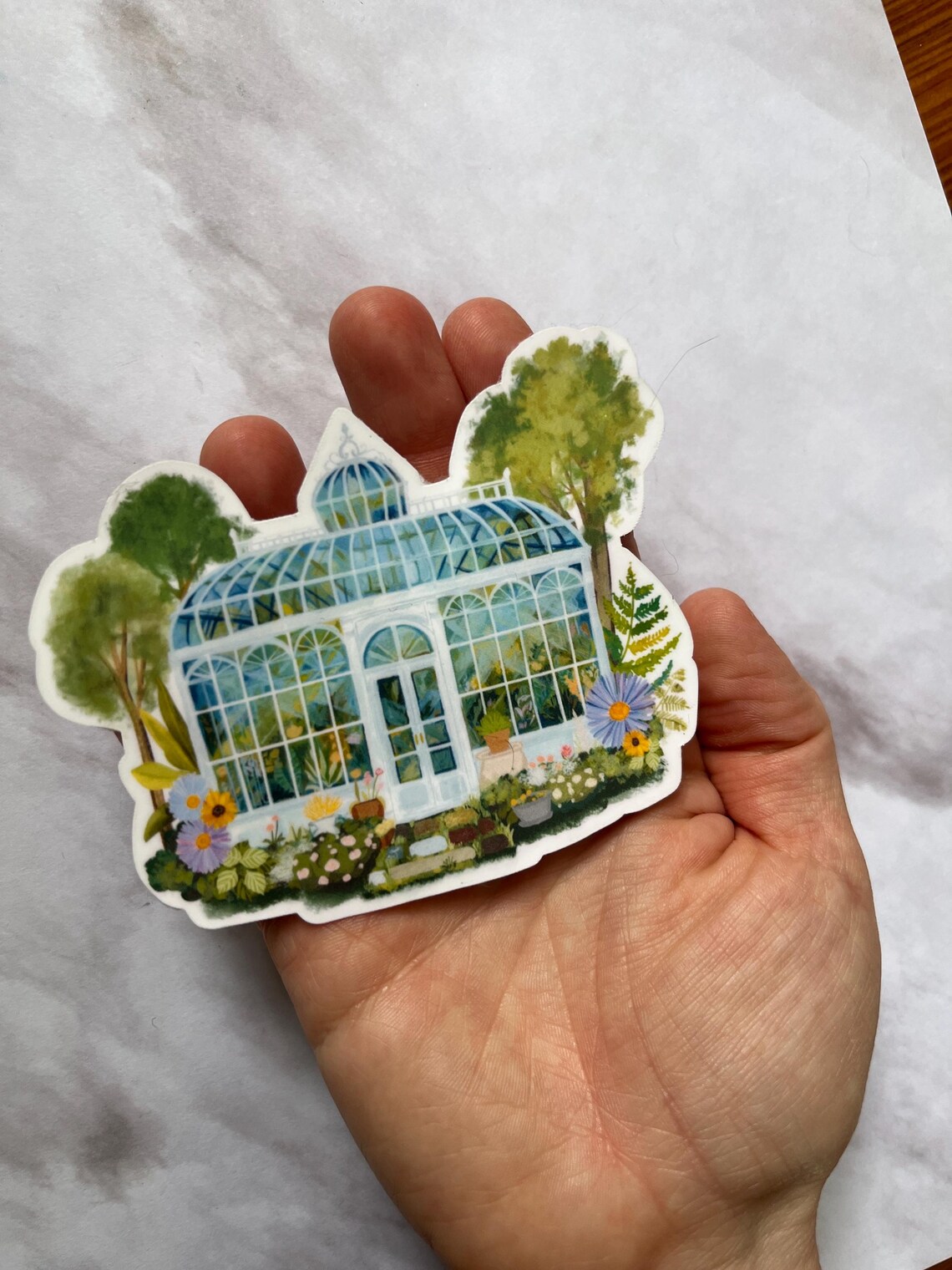 Victorian Greenhouse Vinyl Sticker – Vintage Garden Aesthetic | White ...