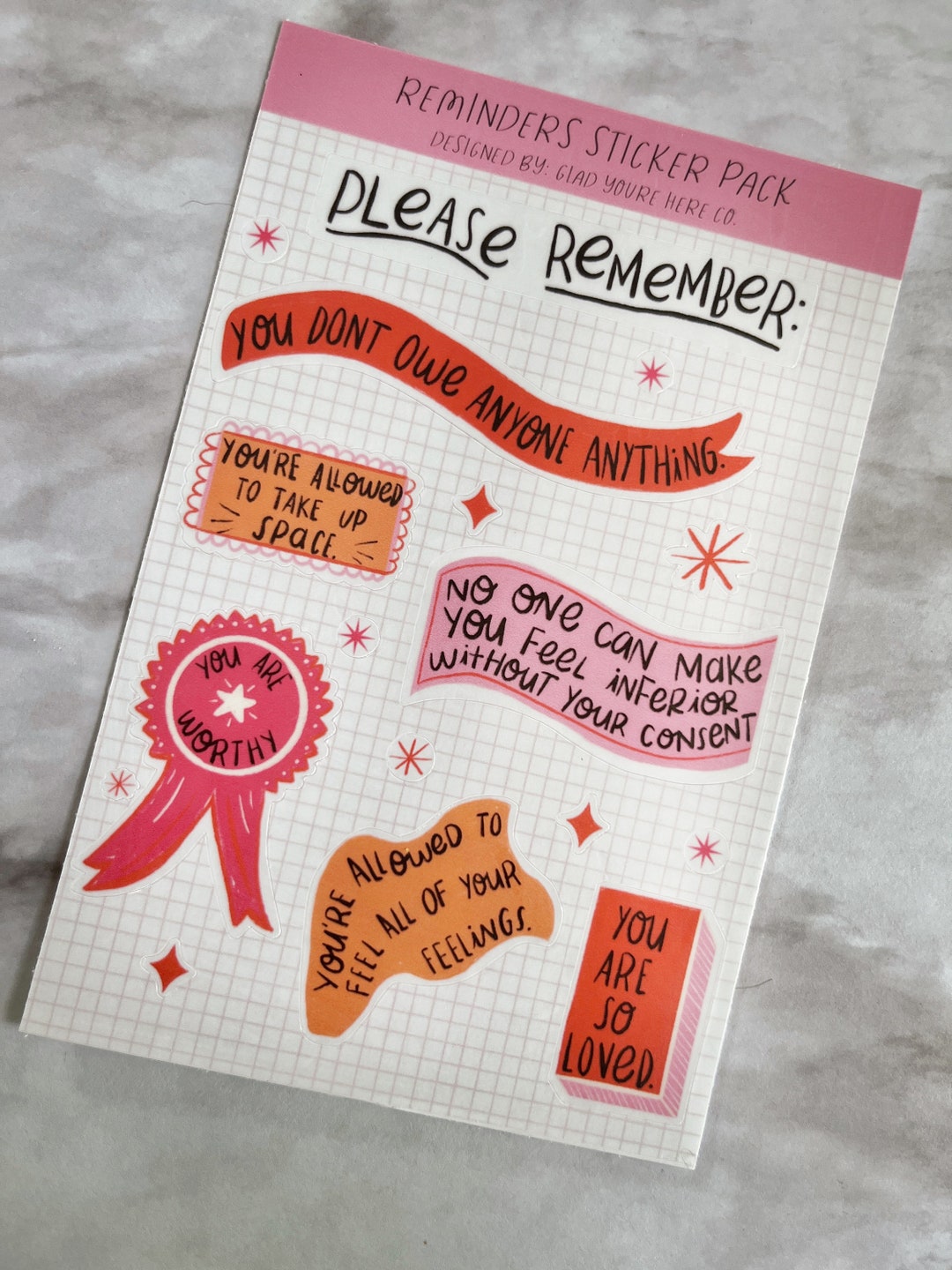 Reminder Sticker Sheet 1 Stickers for Journaling, Bullet Journals, Bujo ...