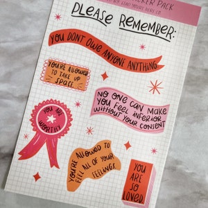 Reminder Sticker Sheet 1 Stickers for Journaling, Bullet Journals, Bujo ...