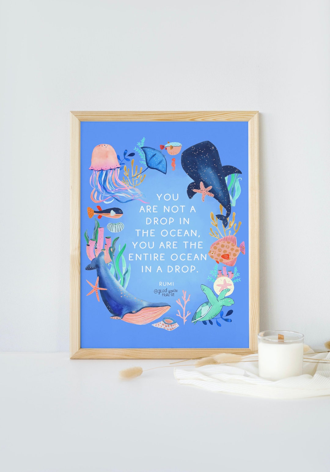 Under the Sea Ocean Theme Rumi Quote Quote Art Print| Printable Wall ...