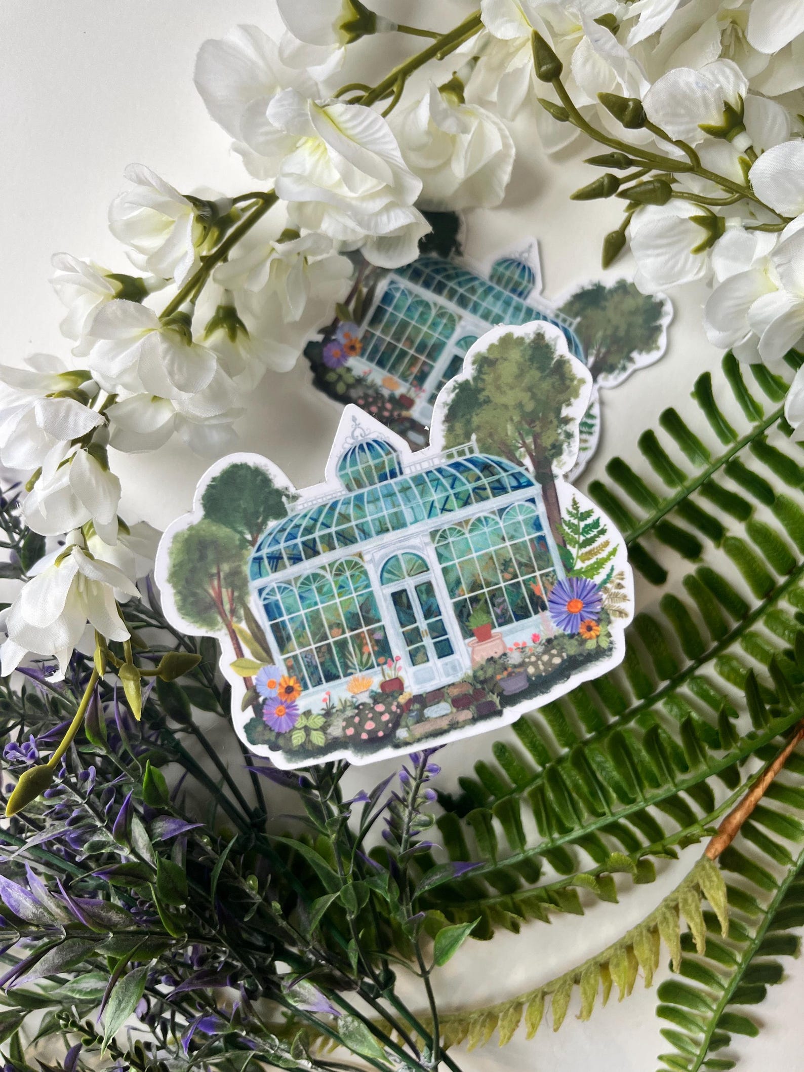 Victorian Greenhouse Vinyl Sticker – Vintage Garden Aesthetic | White ...