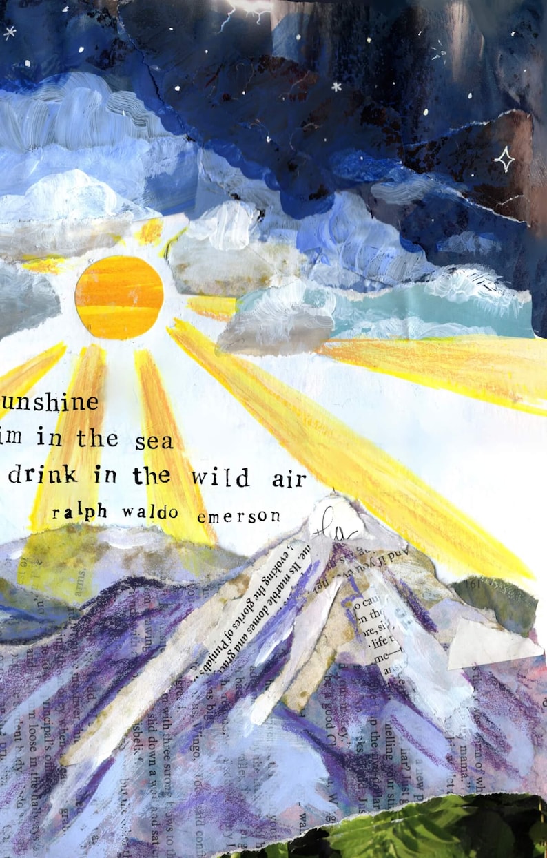 Mountain Landscape Collage Art Print | Inspirational Nature Wall Art ...
