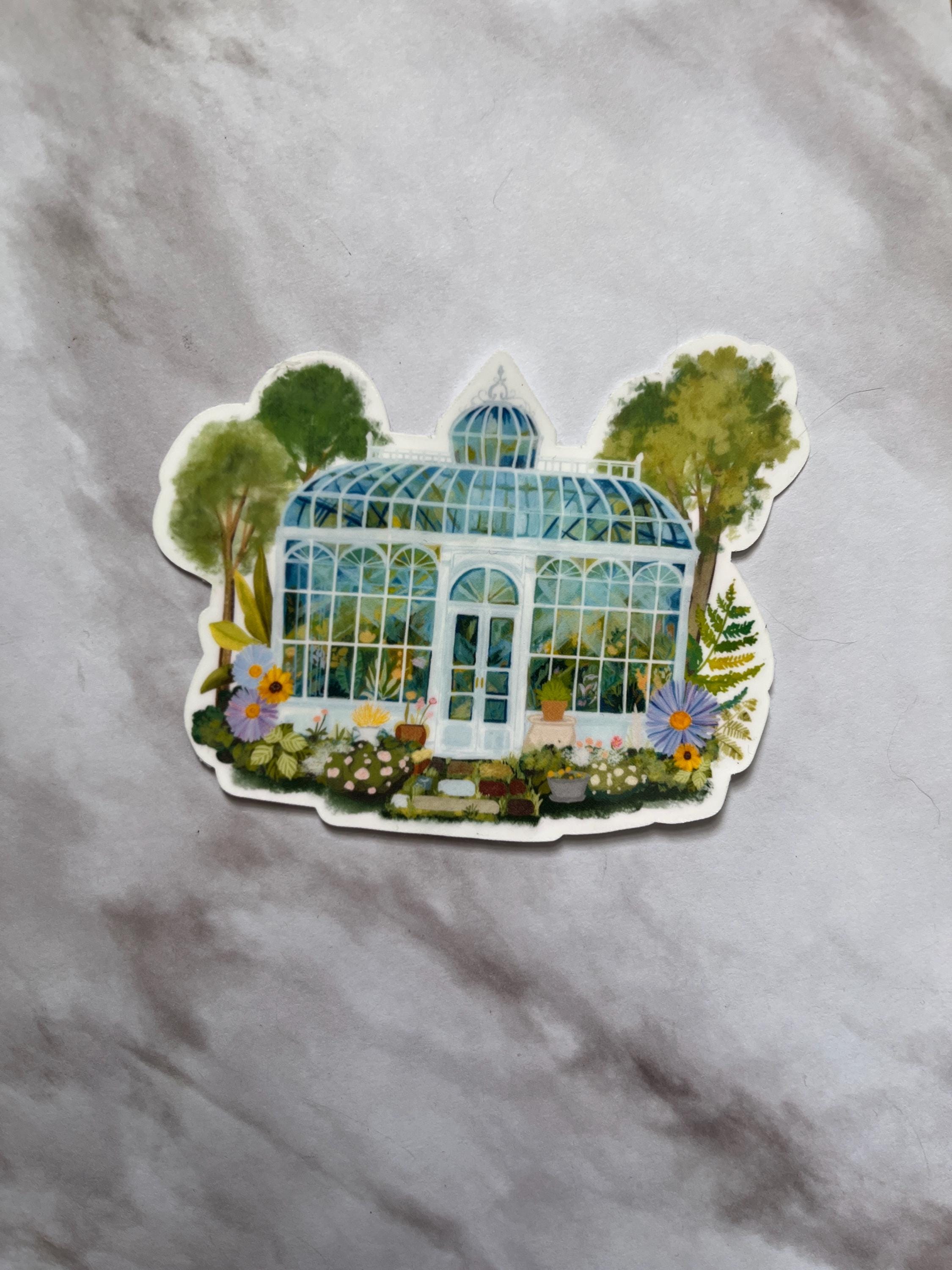 Victorian Greenhouse Vinyl Sticker – Vintage Garden Aesthetic | White ...