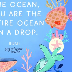 Under the Sea Ocean Theme Rumi Quote Quote Art Print| Printable Wall ...