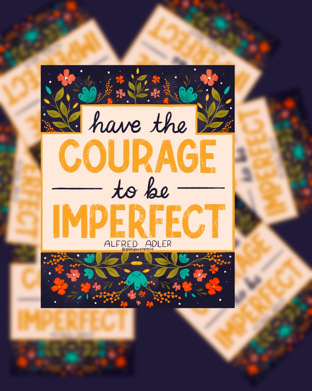 Have the Courage to Be Imperfect by Alfred Adler Quote Sticker - Etsy