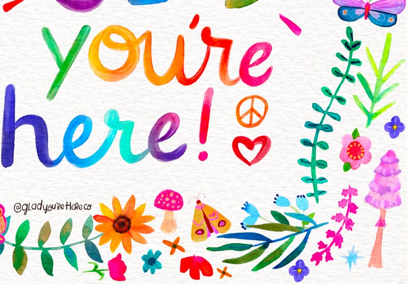 I"m so Glad You're Here| Rainbow Printable Wall Art - Downloadable ...