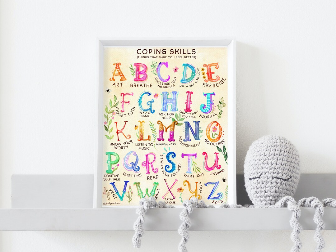 Coping Skills Poster for Kids Wall Art for Therapists, Counselors ...
