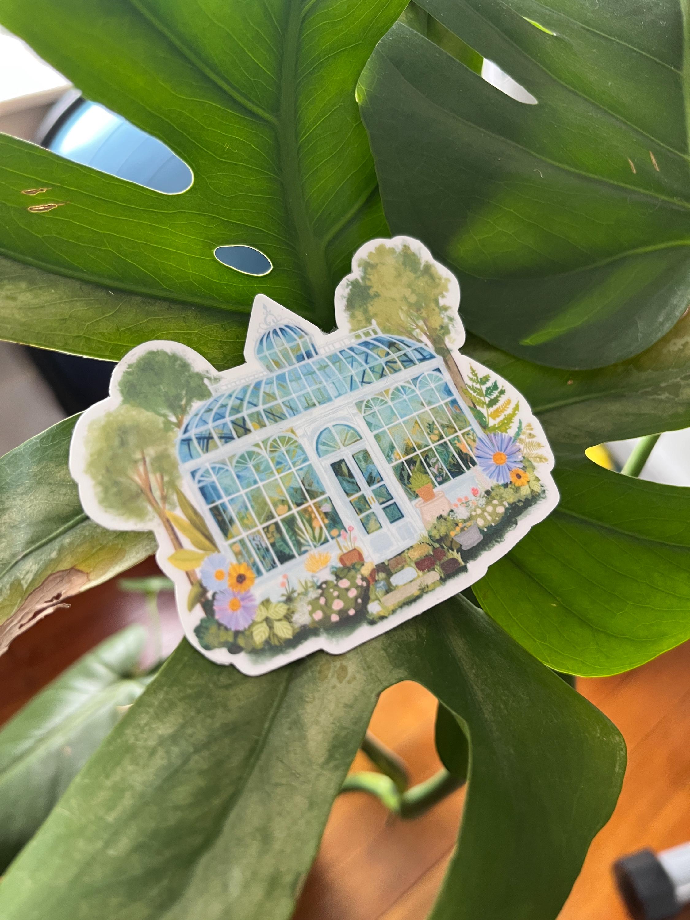 Victorian Greenhouse Vinyl Sticker – Vintage Garden Aesthetic | White ...