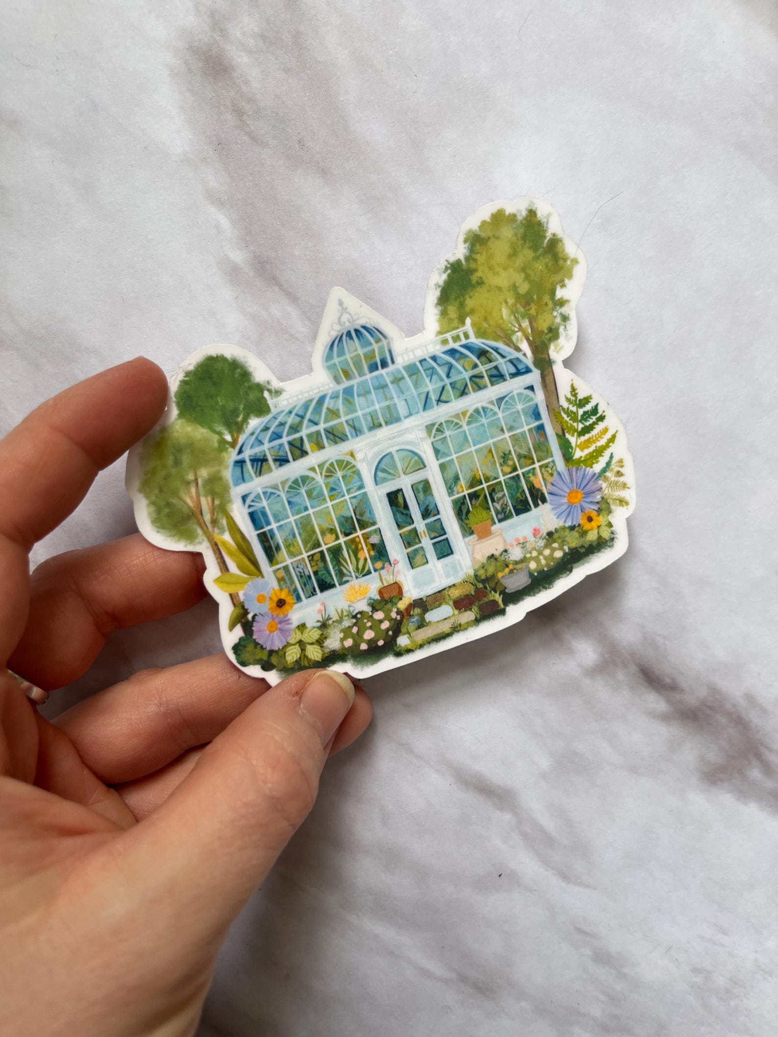 Victorian Greenhouse Vinyl Sticker – Vintage Garden Aesthetic | White ...