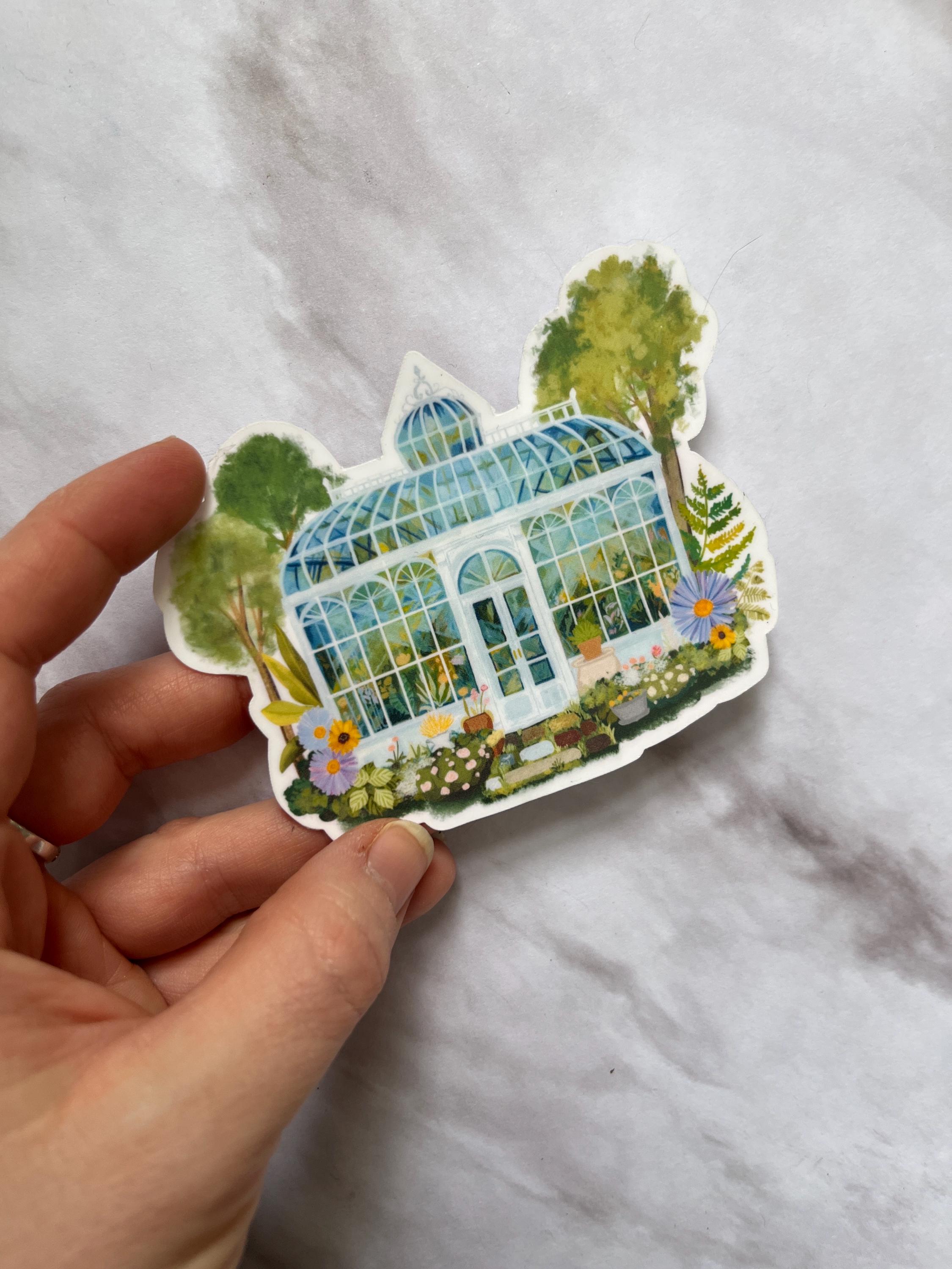 Victorian Greenhouse Vinyl Sticker – Vintage Garden Aesthetic | White ...
