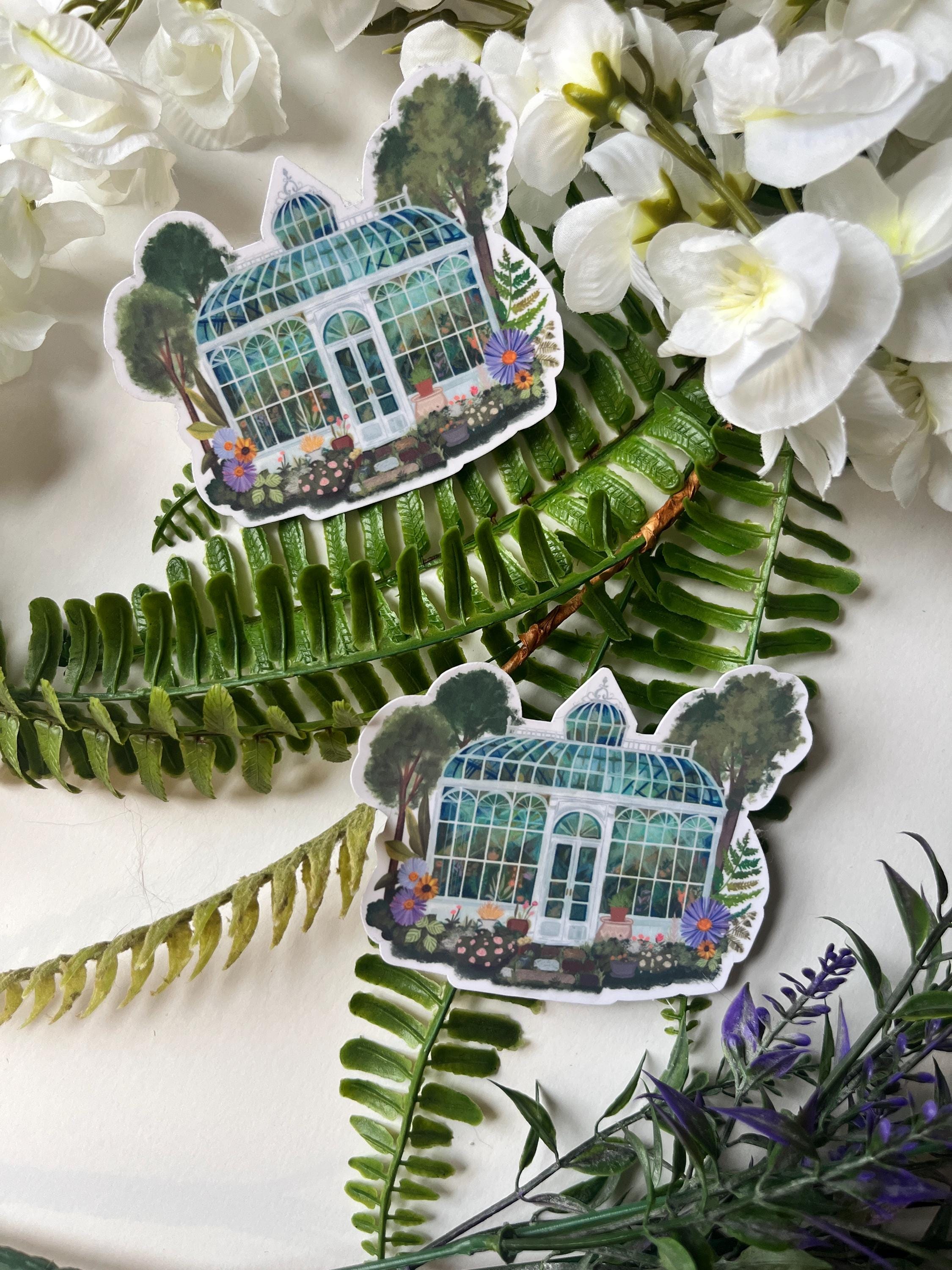 Victorian Greenhouse Vinyl Sticker – Vintage Garden Aesthetic | White ...