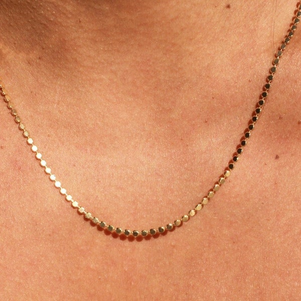 Flat Gold Necklace - Etsy