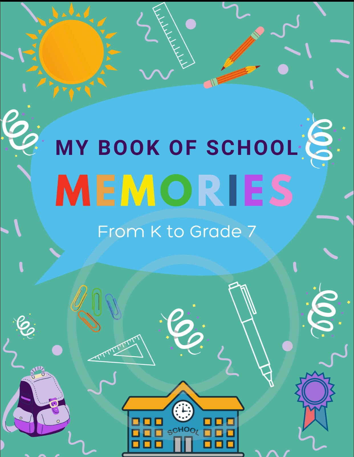 School Memories Scrapbook: Kindergarten 7th Grade Printable - Etsy UK