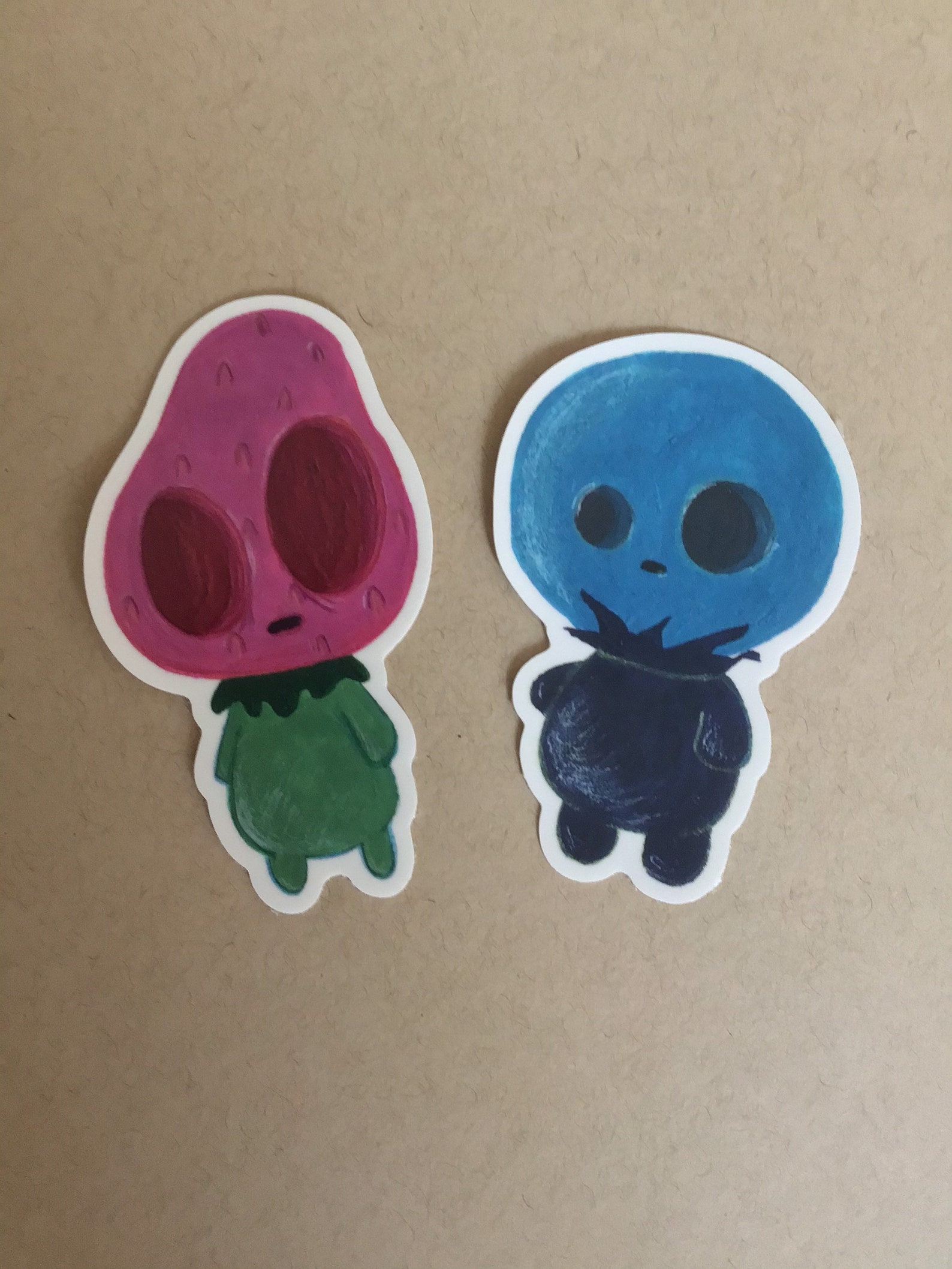 Strawberry and Blueberry Berry Buddy Vinyl Die-Cut Sticker | Etsy