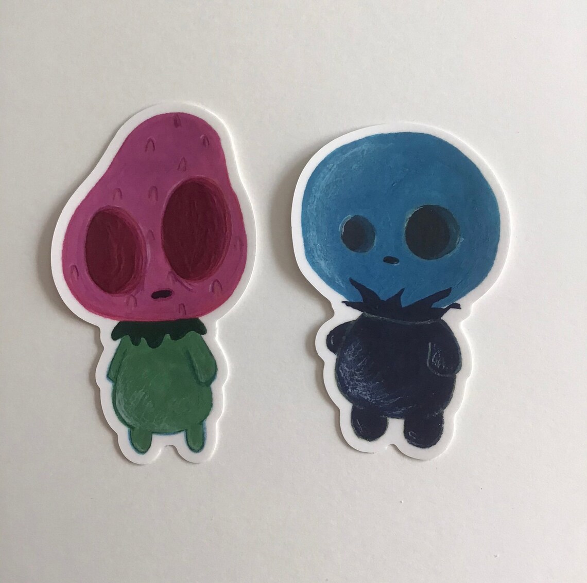 Strawberry and Blueberry Berry Buddy Vinyl Die-Cut Sticker | Etsy
