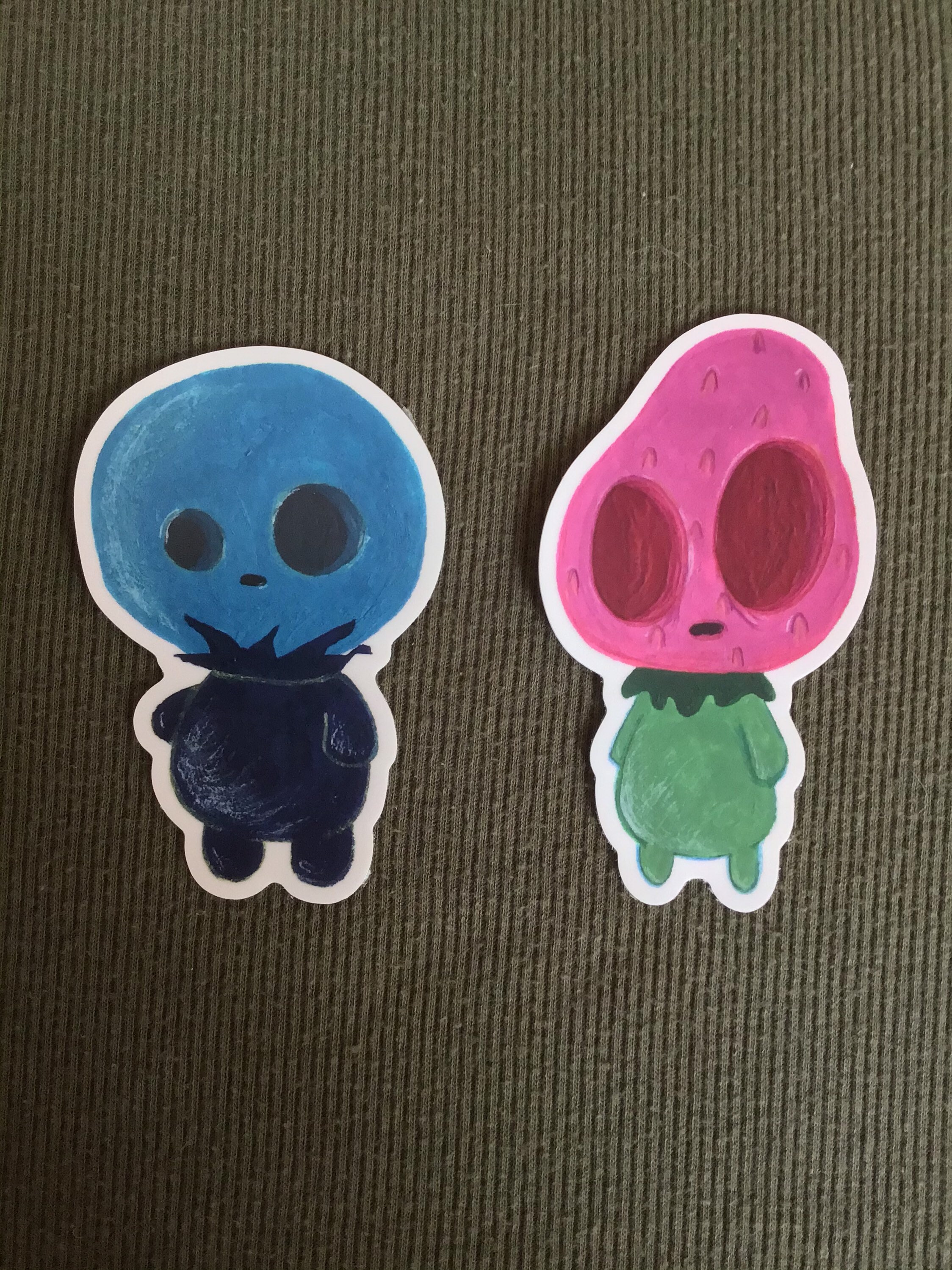 Strawberry and Blueberry Berry Buddy Vinyl Die-Cut Sticker | Etsy