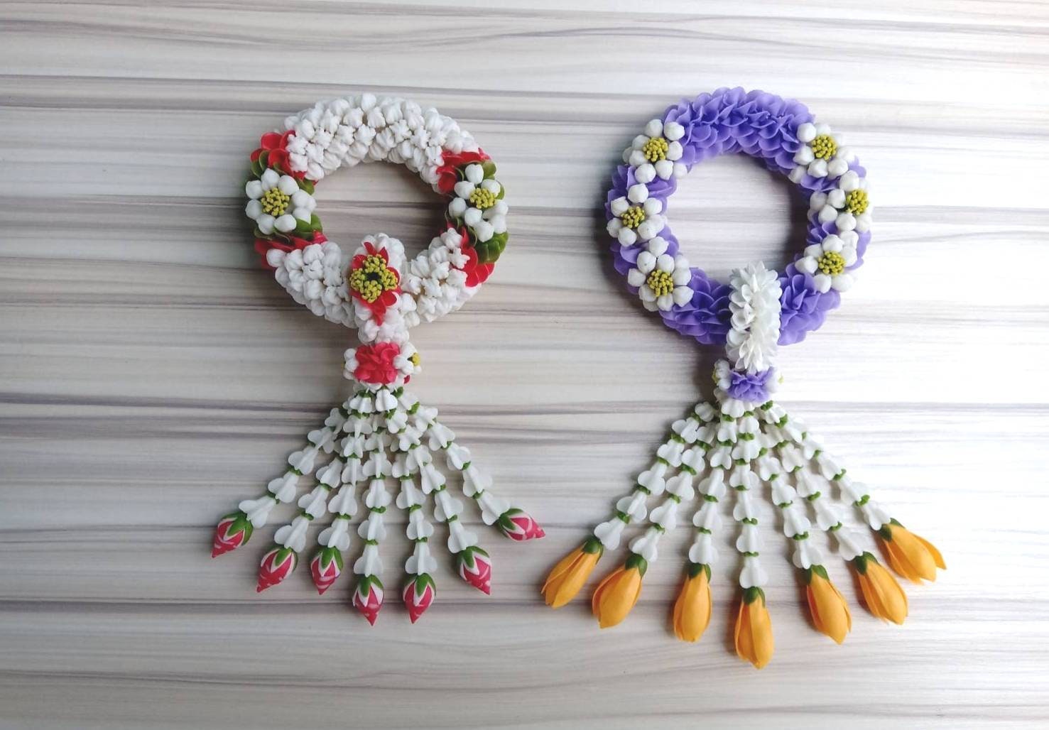 Vintage flower garland thai malai clay handmade art thai | Etsy