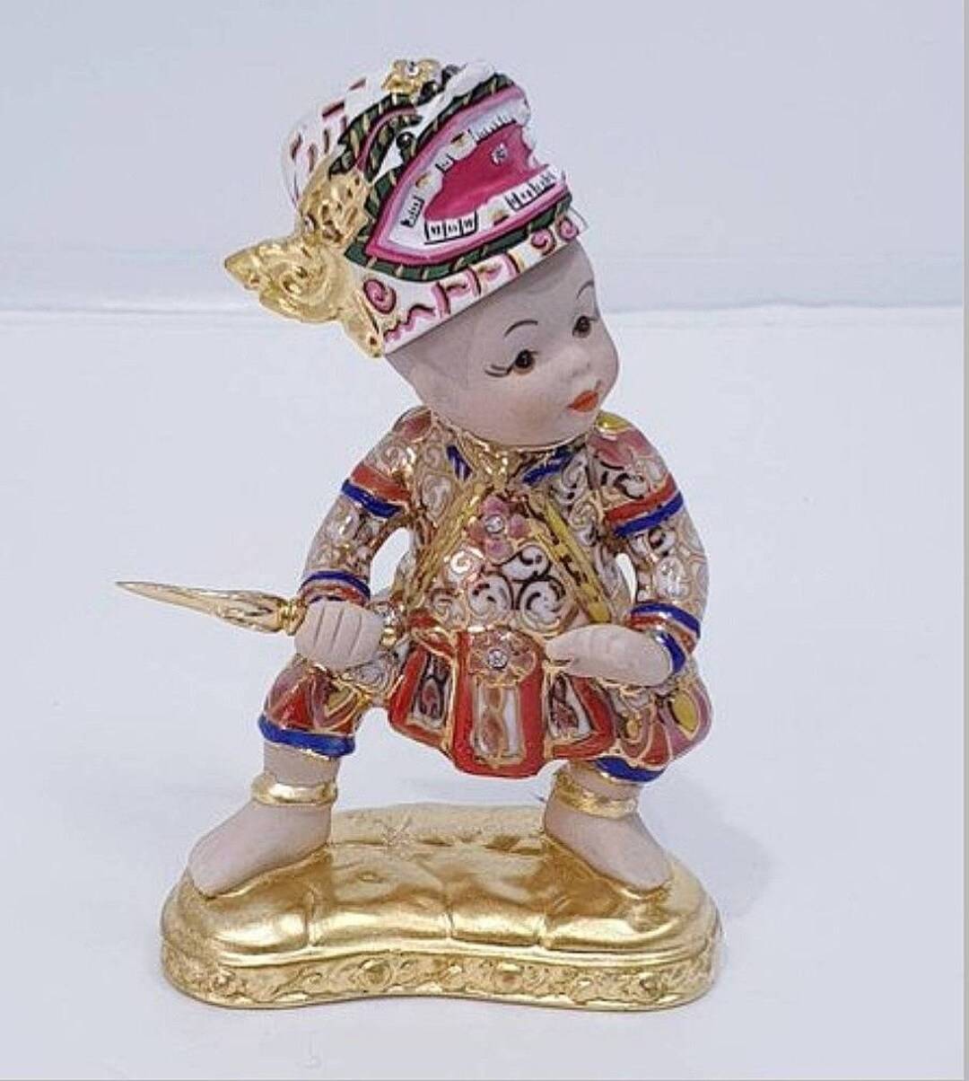 Antique Art Porcelain Doll Hanuman Small Pantomime Tale Thai Benjarong ...
