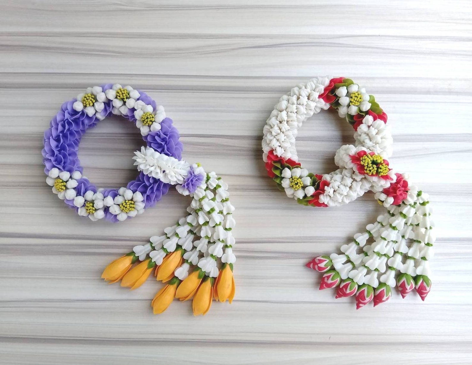 Vintage flower garland thai malai clay handmade art thai | Etsy