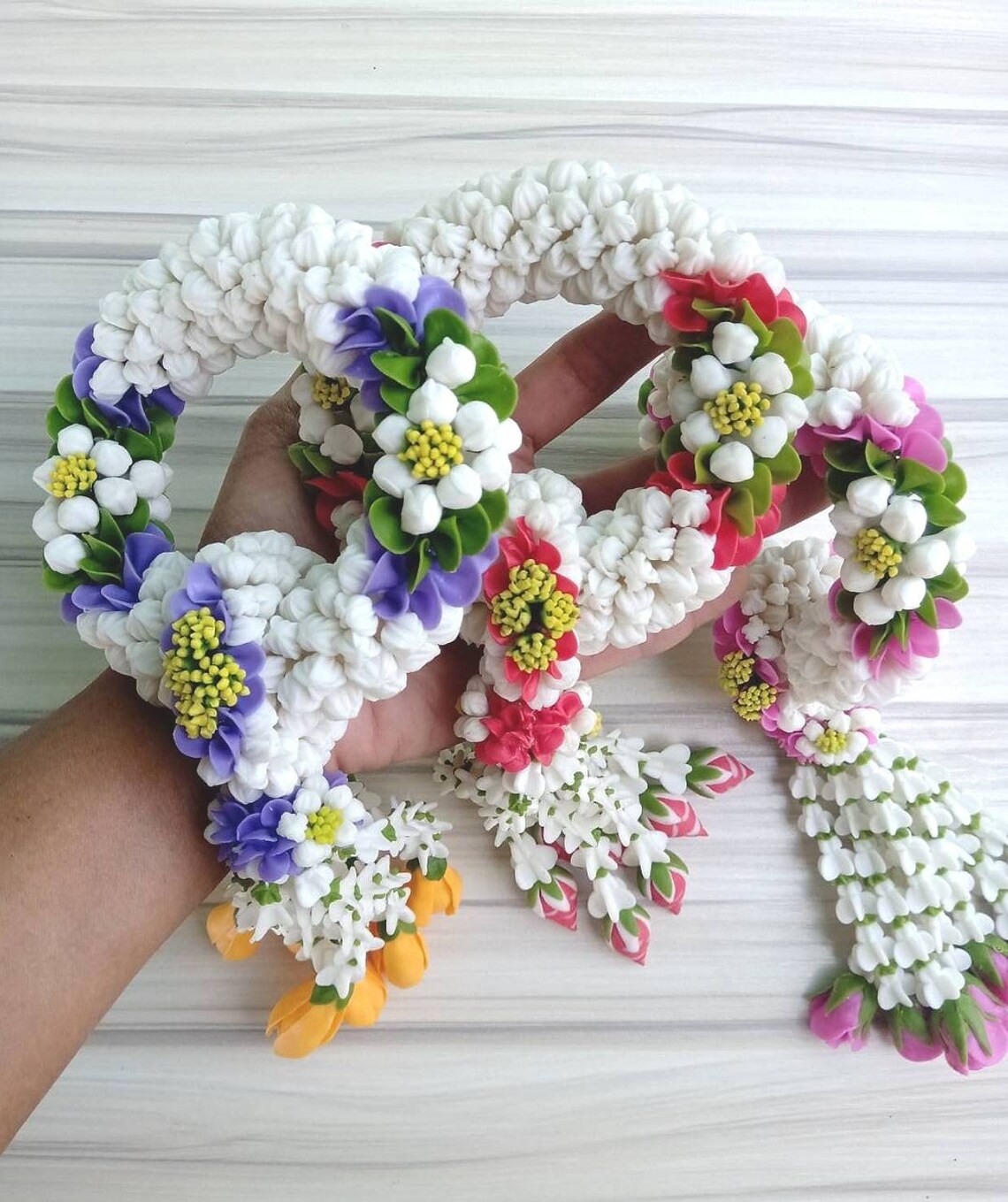 Vintage Flower Garland Thai Malai Clay Handmade Art Thai - Etsy