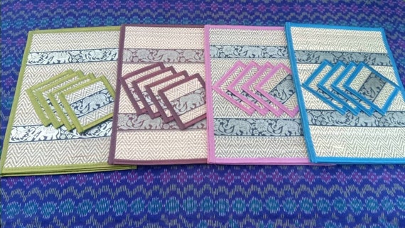 Reed Placemats Coaster 8 Pieces Set Table Thai Basketry | Etsy