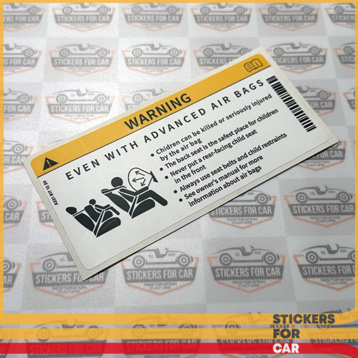 Mercedes-benz Sun Visor Airs Bag Warning Sticker Decal Replica ...