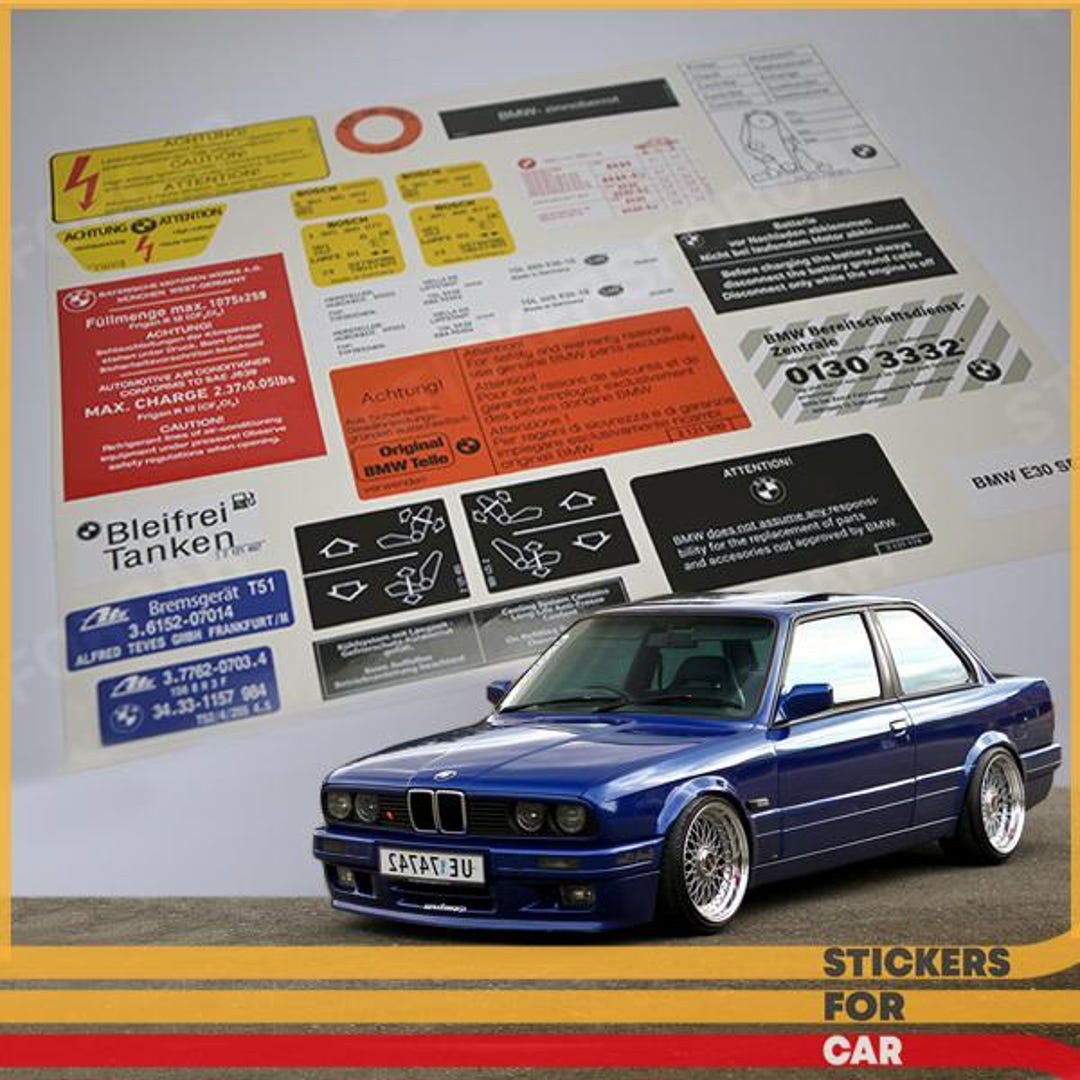 BMW E30 - 17 Decals Stickers Set RESTORATION AUFKLEBER - Etsy