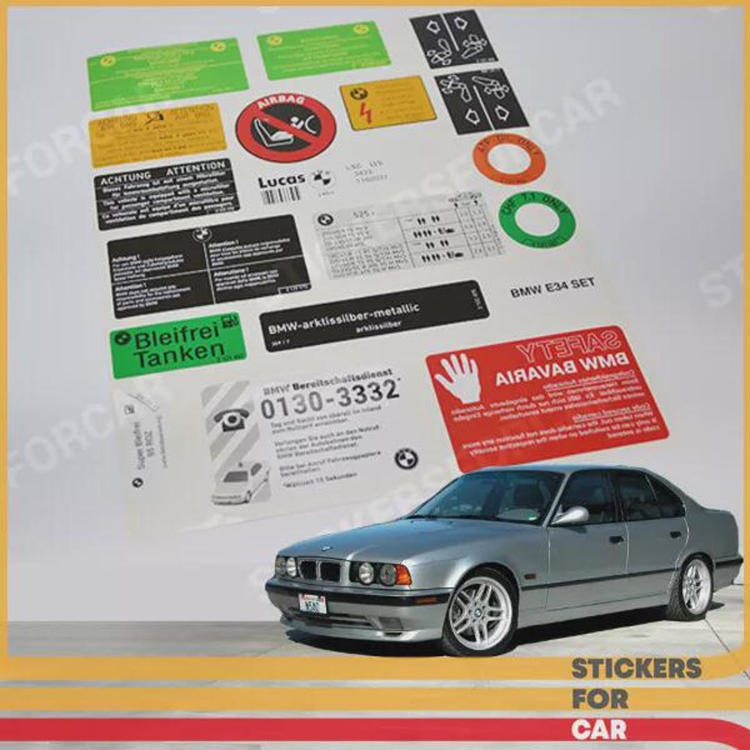 BMW E34 - 19 Decals Stickers Set Restoration Aufkleber - Etsy