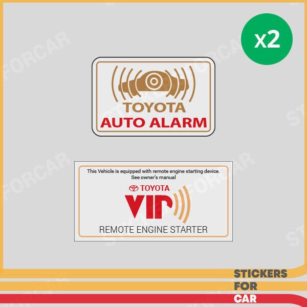 Toyota Alarm Decals and Remote Engine Starter Inside Glass, Window ...