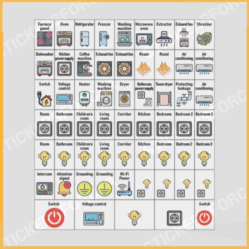 Electrical Panel Label Sticker 59pcs/set Easy Identification - Etsy