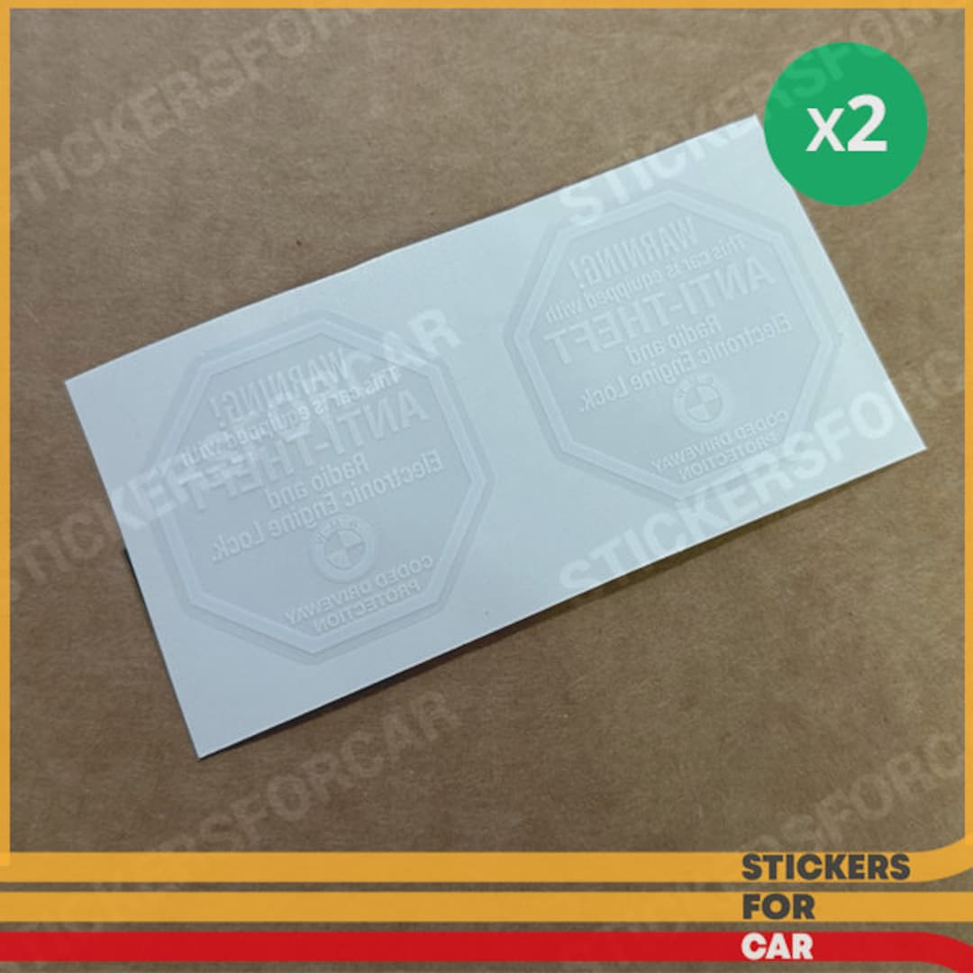 2 X BMW ANTI-THEFT Sticker Set for Windows - Etsy