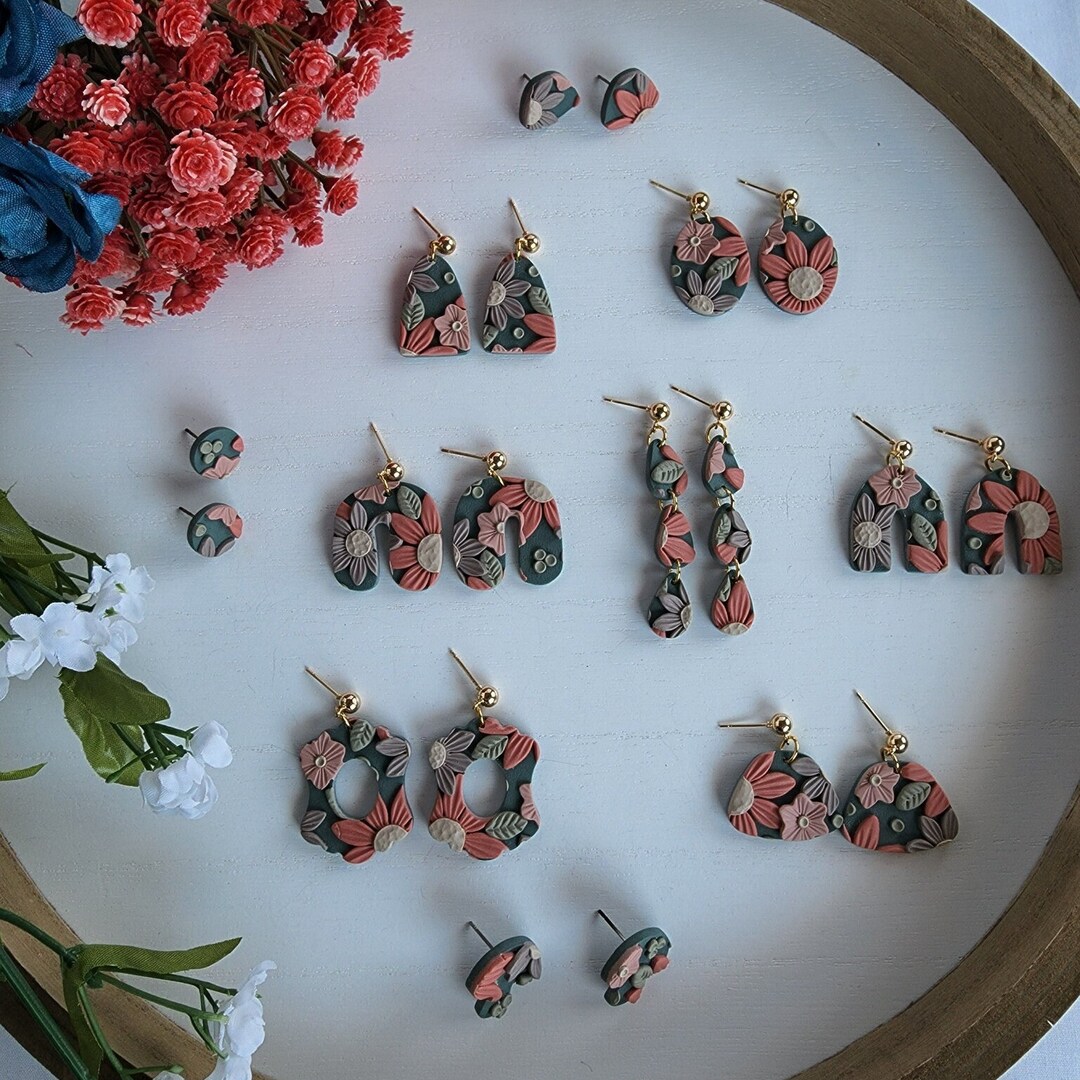 Tropical Daisy Collection | Handmade Polymer Clay Earrings| Clay Tree ...