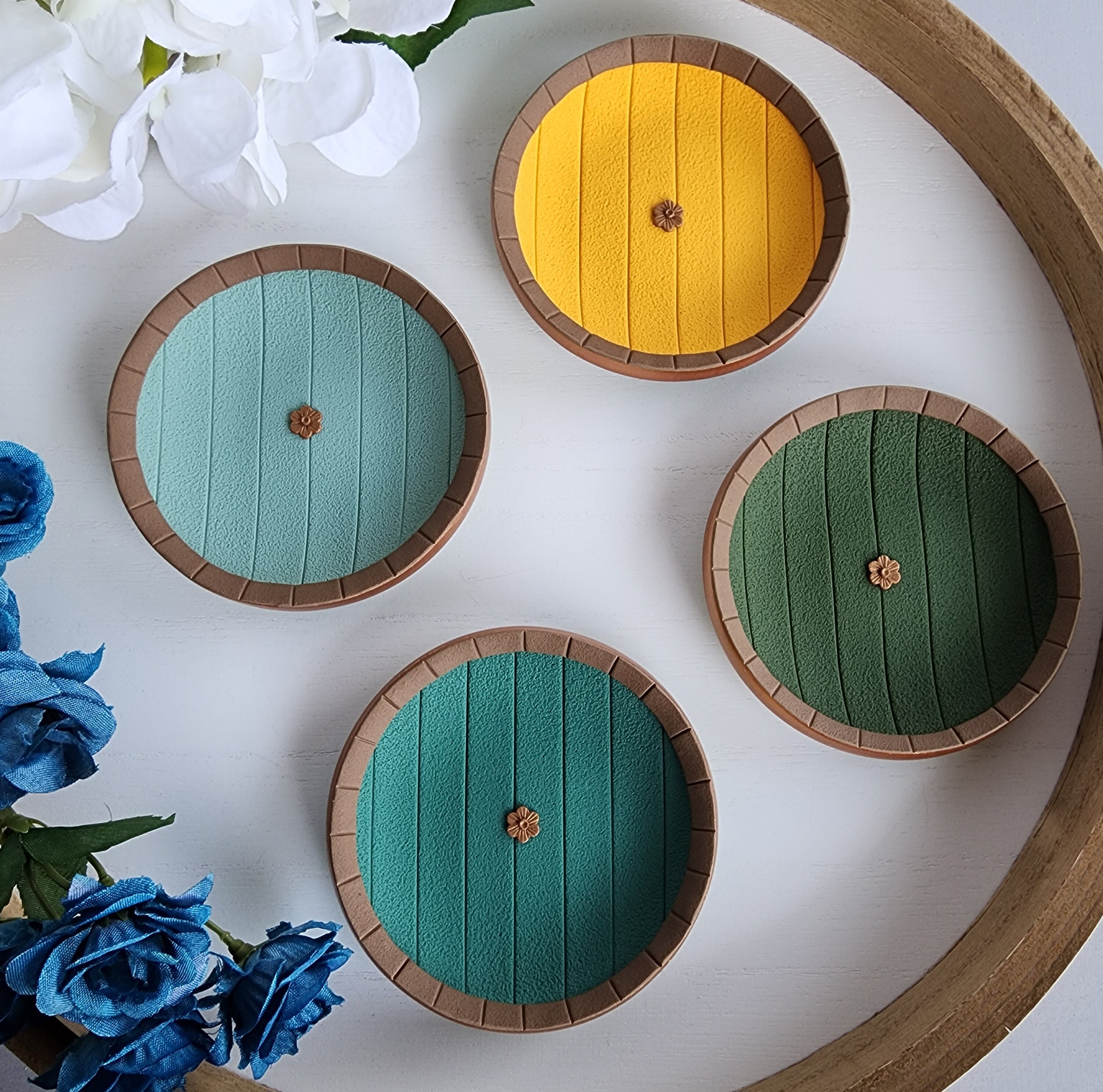 Hobbit Door Trinket Dishes Handmade Polymer Clay Trinket Dish Clay Tree ...