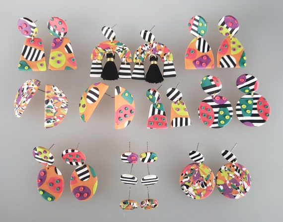 90's Throwback Collection Handmade Polymer Clay Earrings | Etsy