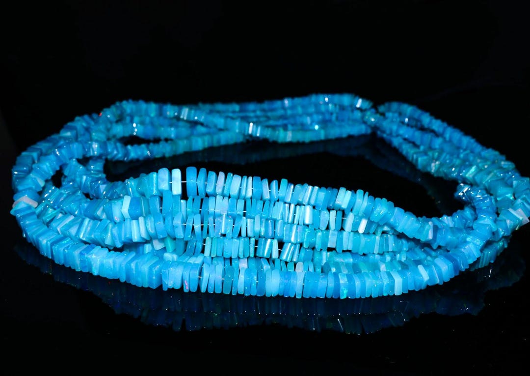 393.85 Crt 16 Inch 6 Line Hieshi Square Fire Opal Beads, Vintage ...