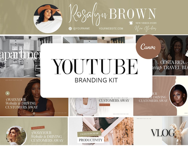 Youtube Branding Kit L Editable Banners, Intros & Outro Templates L ...